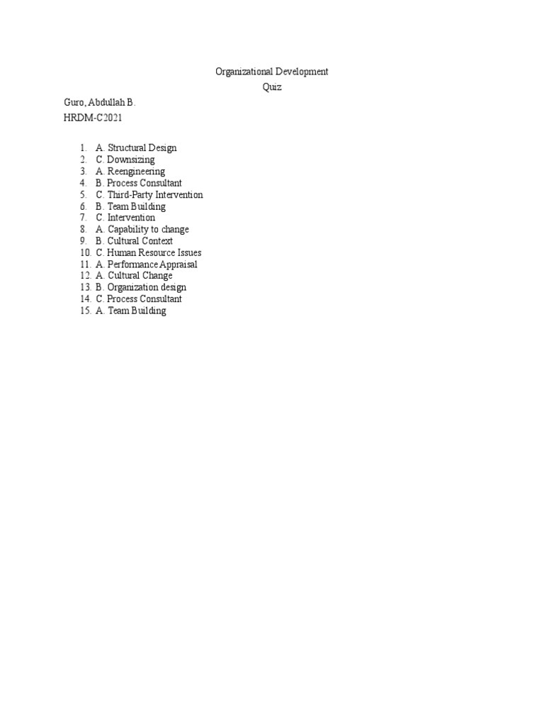 Organizational Development | PDF