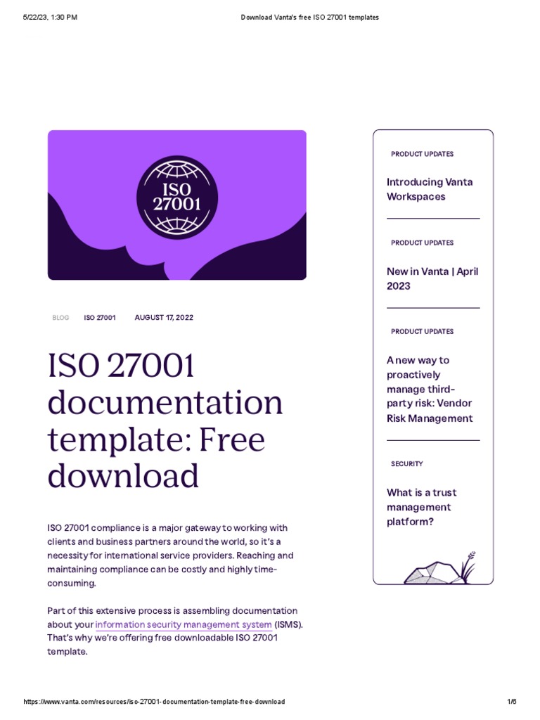 Note For ISO 27001 | PDF | Information Security | Audit