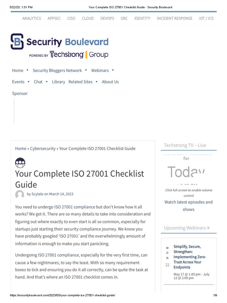 Complete ISO 27001 Checklist Guide | PDF | Risk | Information Security