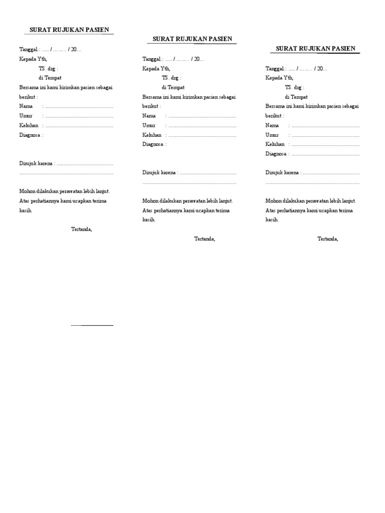 SURAT RUJUKAN PASIEN | PDF