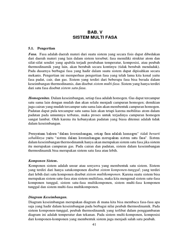 Bahan Ajar - Bab. 5 Sifat Multi Fasa | PDF | Sains & Matematika