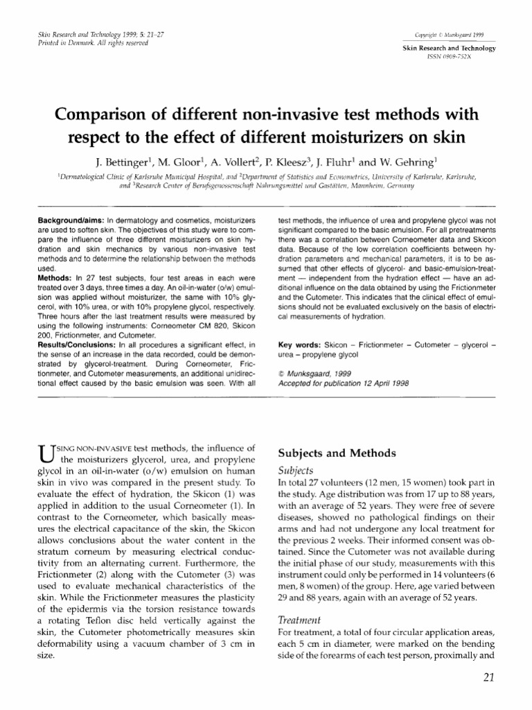 Comparison of Different Non-Invasive Test Methods With Respect To The ...