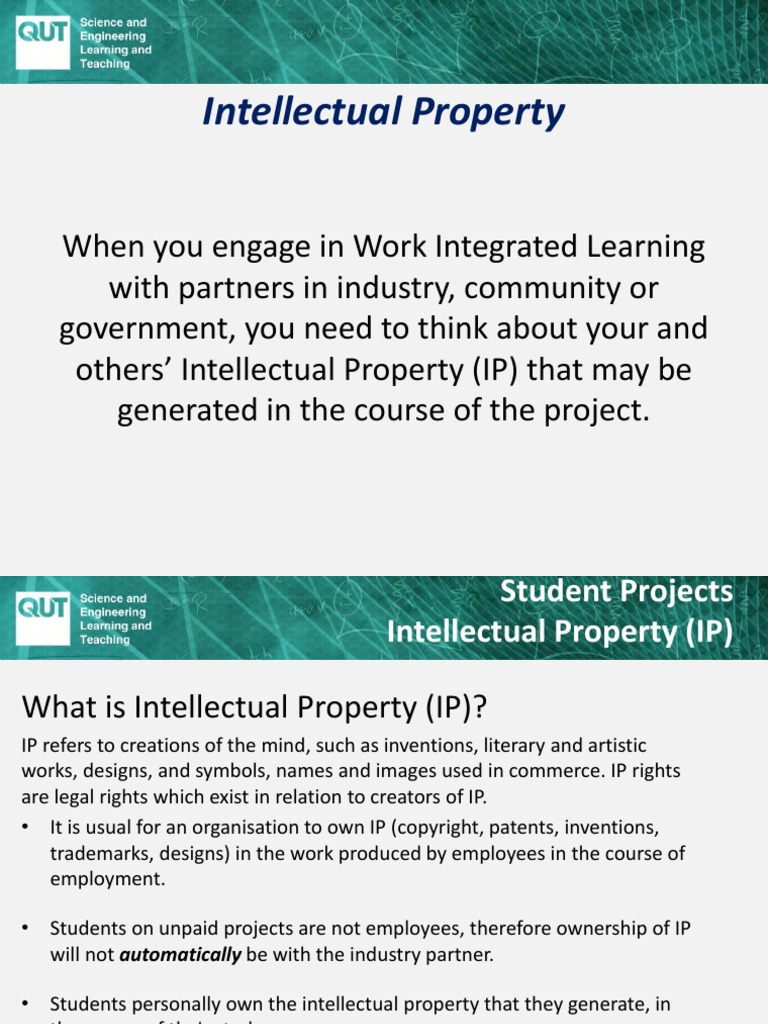 IP and Student Project Agreement Instructions | PDF | Intellectual ...