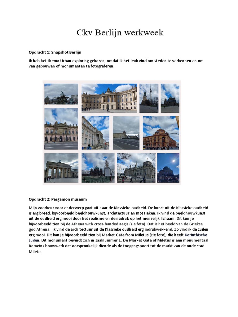 CKV Berlijn Werkweek 1 | PDF