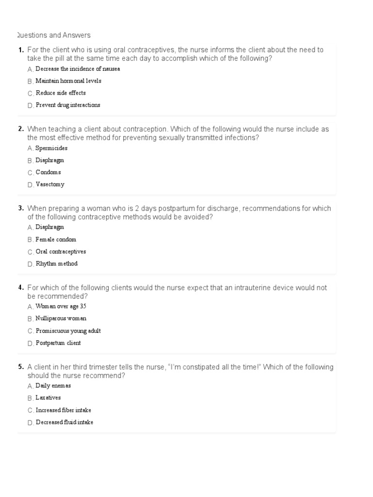 Maternal And Child Health MCQ Quiz Questions And Answers - ProProfs ...