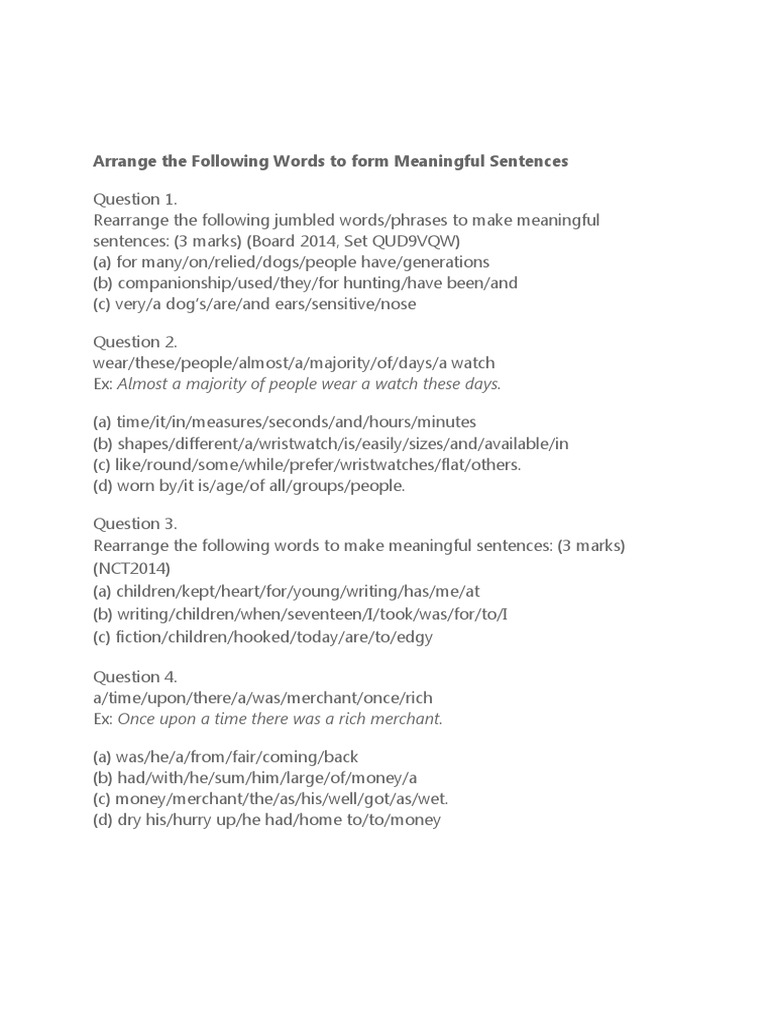 Restructuring of Sentences | PDF