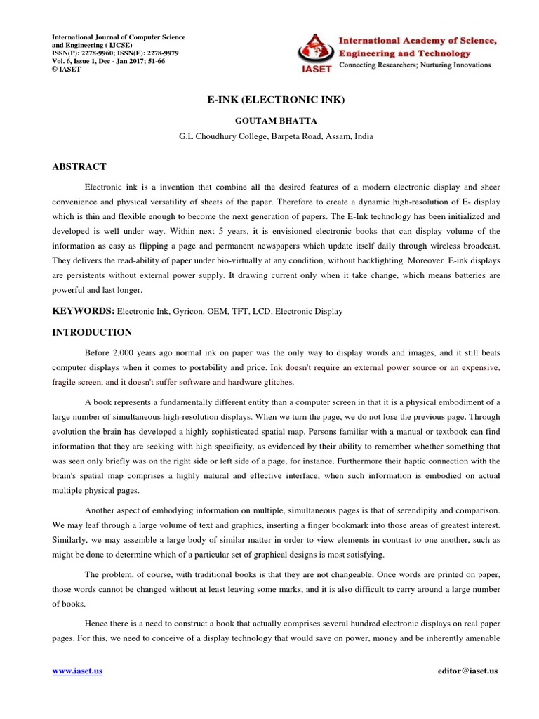 E-Ink Technology: Revolutionizing Displays | PDF | Liquid Crystal ...