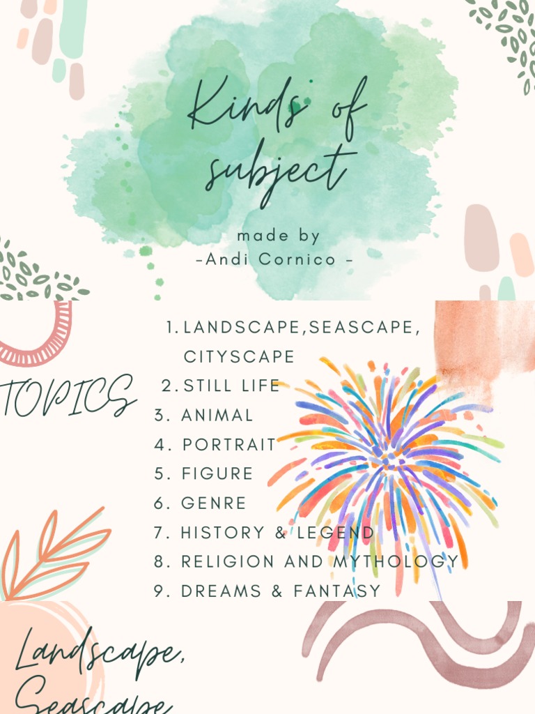 Types of Art Subjects Explained | PDF