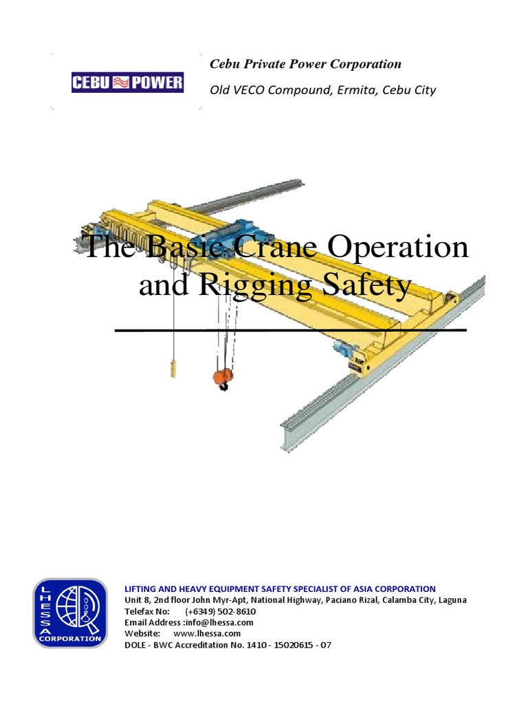 THE BASIC CRANE OPERATION AND RIGGING SAFETY Hand Outs A4 | PDF | Screw | Area