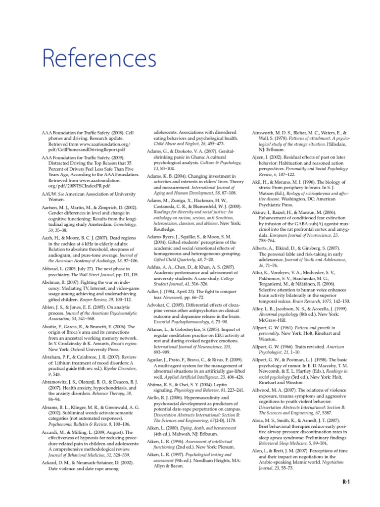 Understanding Psychology - Feldman References | PDF | Psychology ...