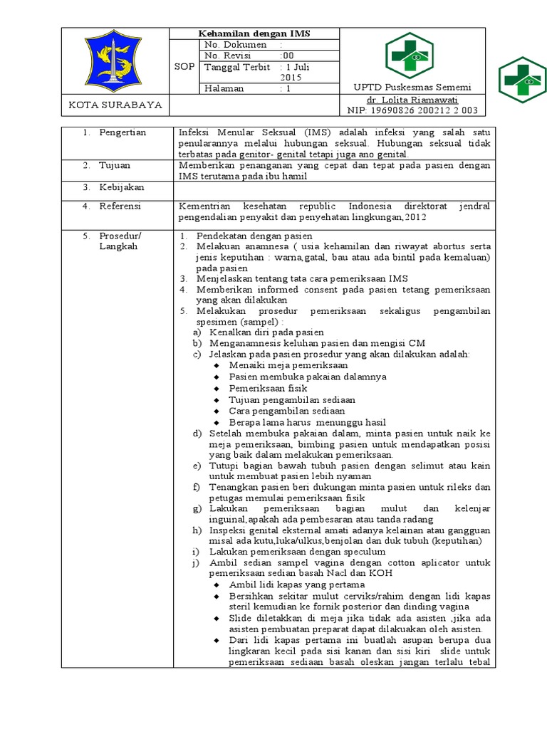 Sop Kehamilan Dengan IMS | PDF
