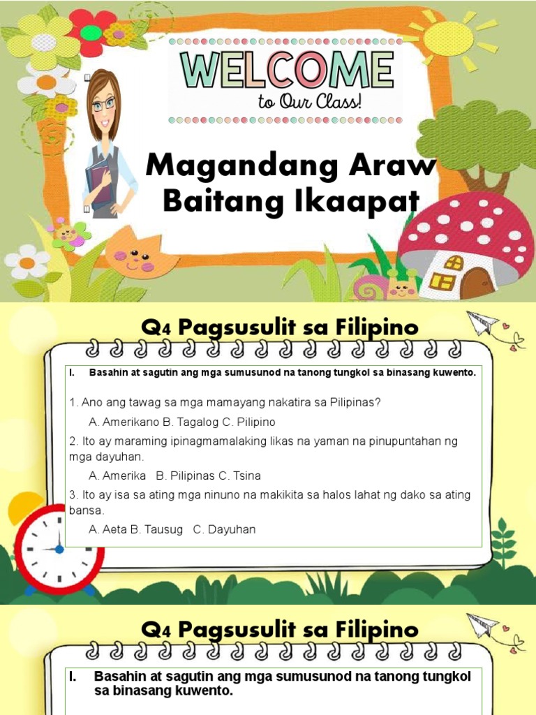 Q4 Pagsusulit Sa Filipino 4 | PDF