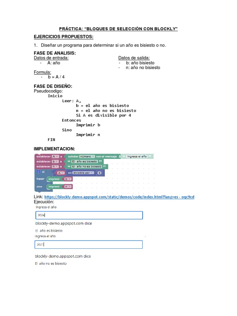 PRACTICA N°02 “BLOQUES DE SELECCION CON BLOCKLY” | PDF | Informática | Ciencias de la Computación