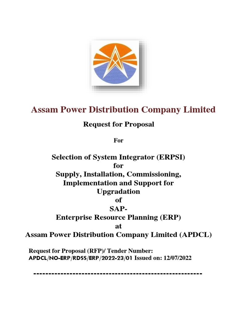 Assam Power Distribution Company Limited: Request For Proposal | PDF ...