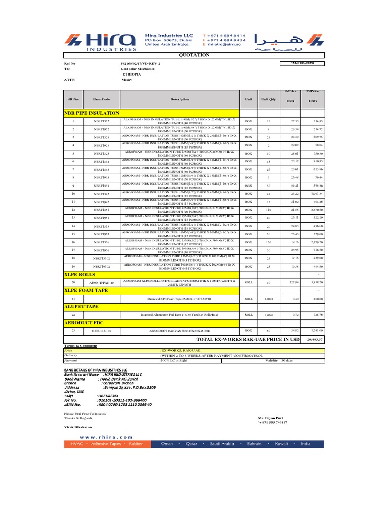 Hira Price Quotation | PDF