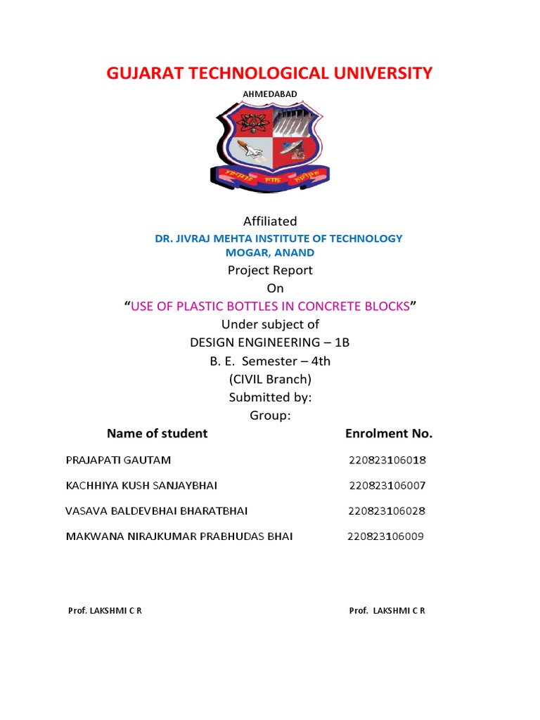 Use of Plastic Bottels in Concrete Blocks | PDF | Plastic | Recycling