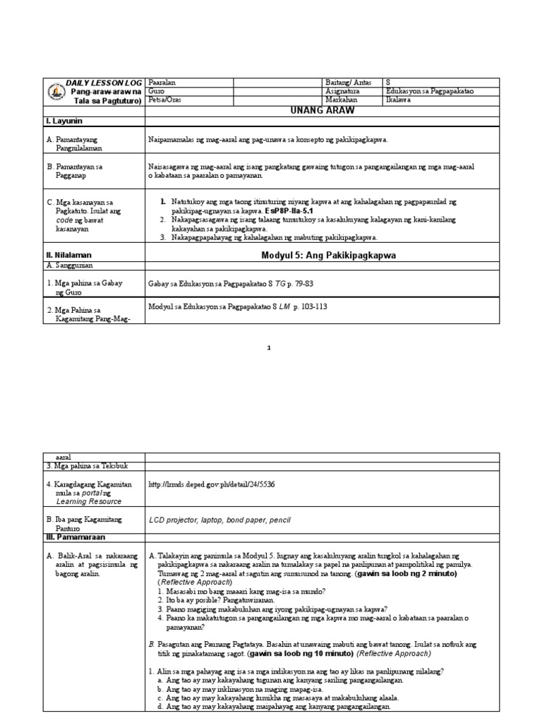 EsP DLL 8 Module 5 | PDF