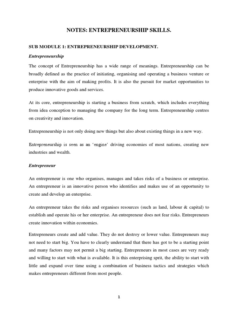 Entrepreneurship Skills Edited 2015 | PDF | Entrepreneurship | Limited ...