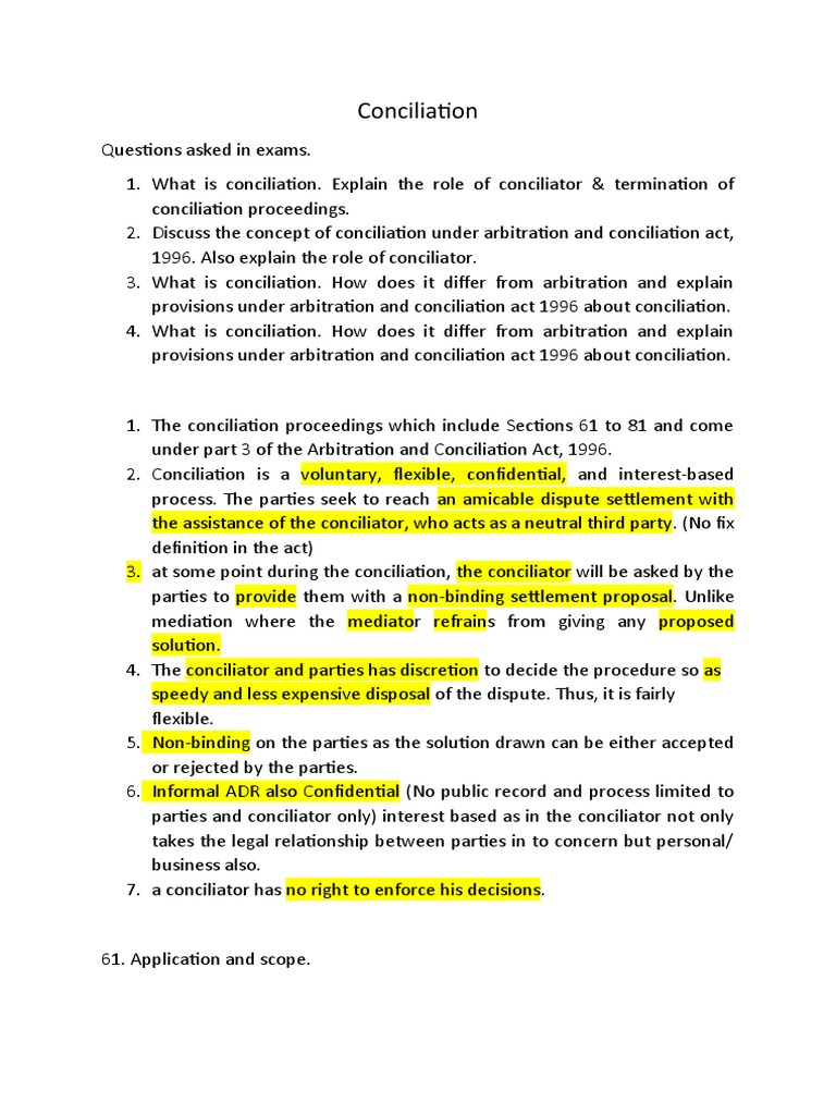 Conciliation | PDF | Arbitration | Mediation