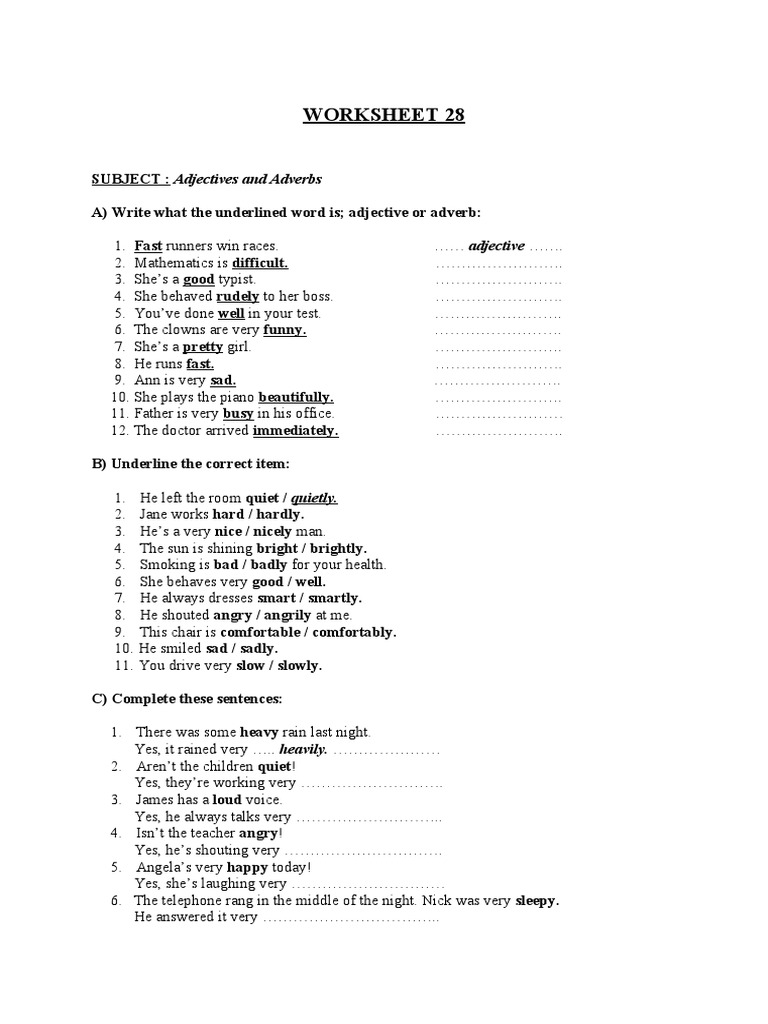 Adjectives and Adverbs Fun Activities Games - 4625 | PDF | Adverb