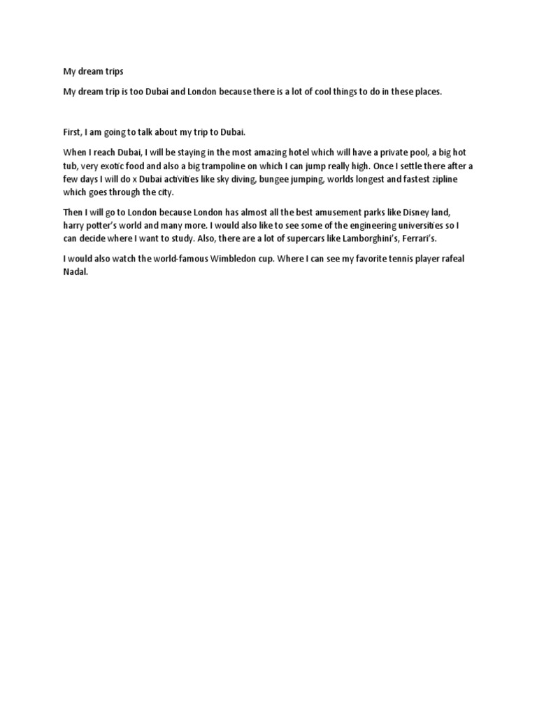 My Dream Trips | PDF