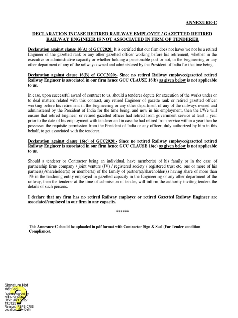 Annexure C | Download Free PDF | Joint Venture | Government