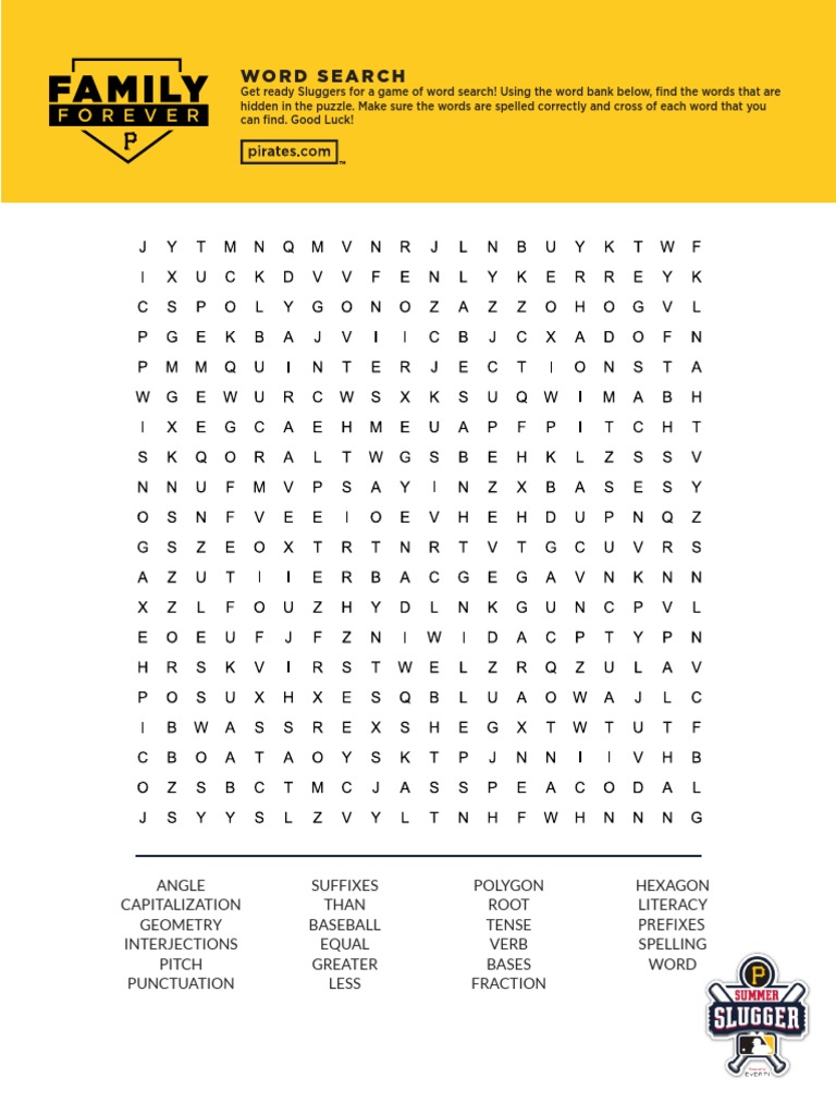 Baseball-Themed Word Search Puzzle | PDF