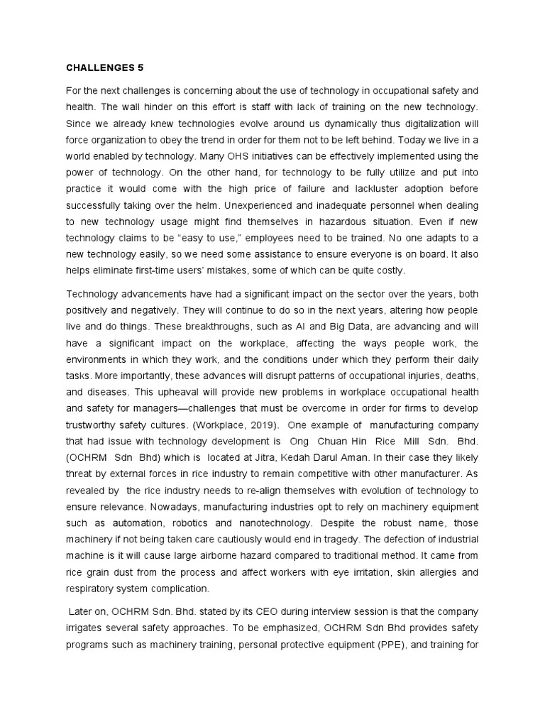 Challenges 5 & Conclusion | PDF | Occupational Safety And Health | Business
