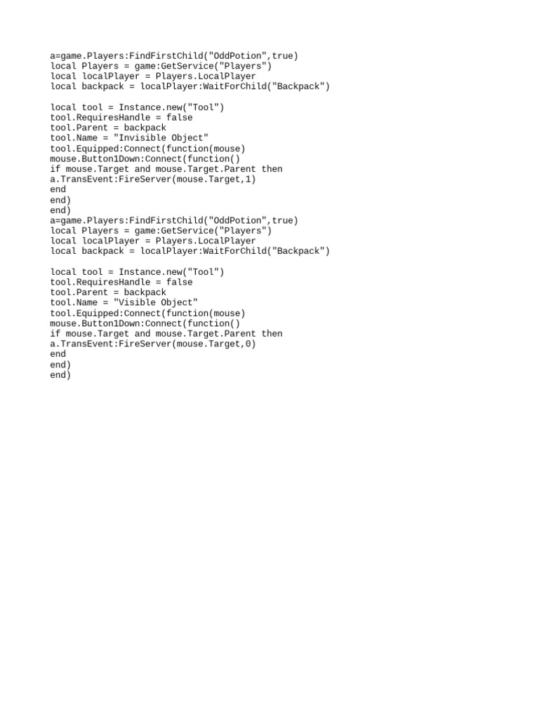 Ragdoll Engine Invis Tools (Click Objects & Make Them Invisible) | PDF