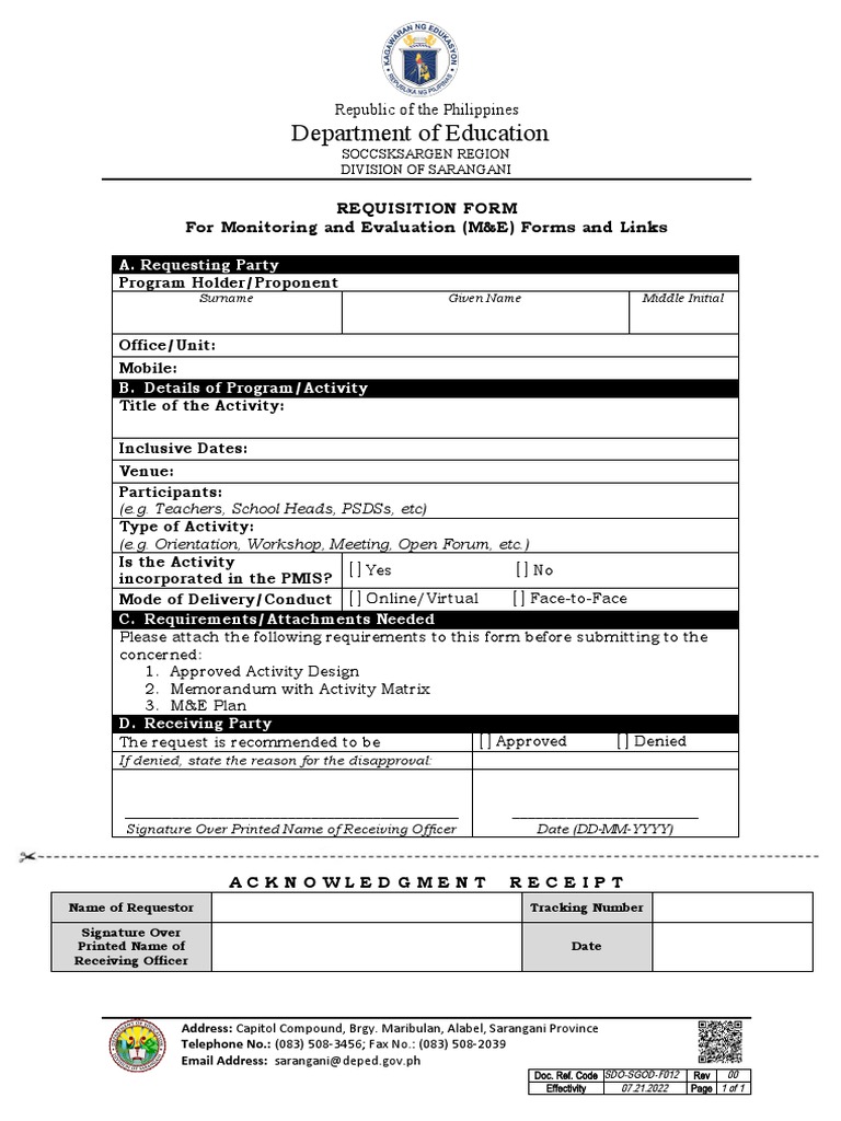 ME Requisition Form Final | PDF