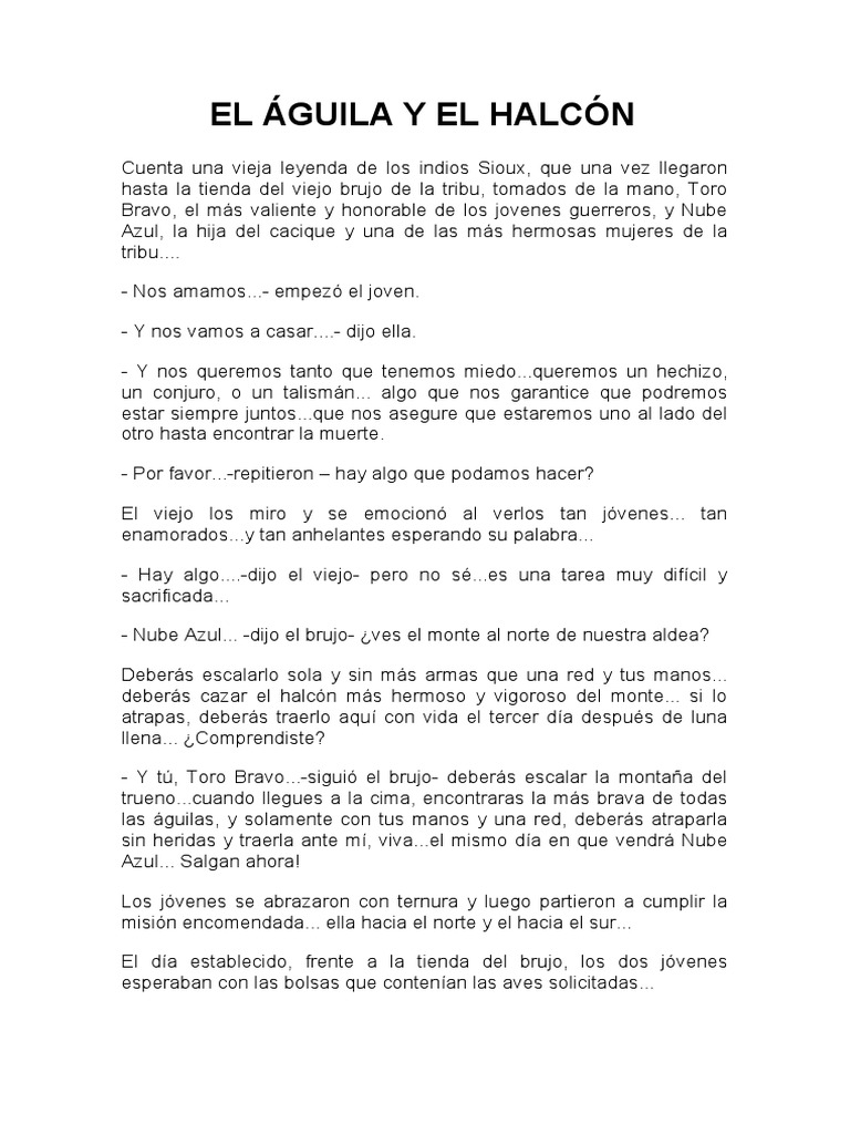 Cuento Águila y Halcón | PDF