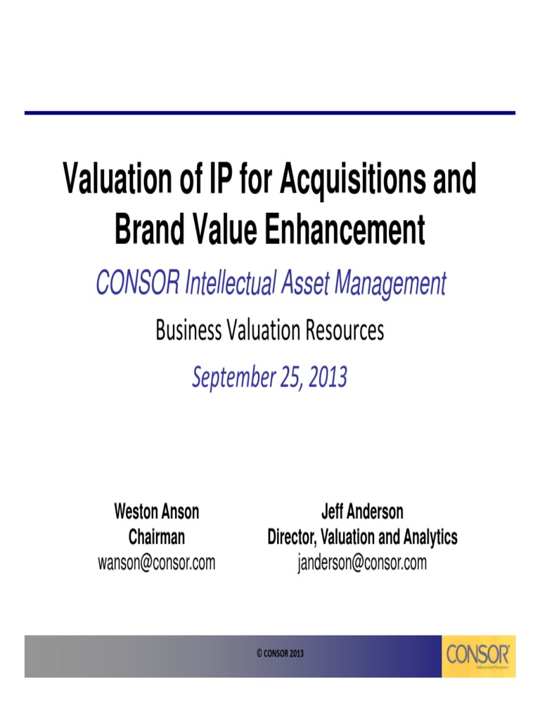 Valuation of IP For Acquisitions and Brand Value (PDFDrive) | PDF ...