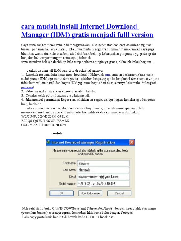 Cara Mudah Install Internet Download Manager | PDF