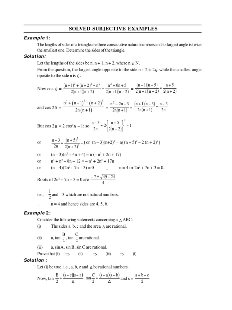 Properties of Solution & Triangle-02 - Solved Example | PDF | Triangle ... Properties of Solution & Triangle-02 - Solved Example | PDF | Triangle ...