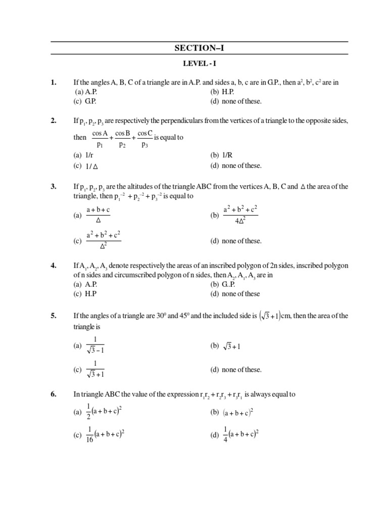 Properties of Solution & Triangle-03 - Exercise | Download Free PDF ...