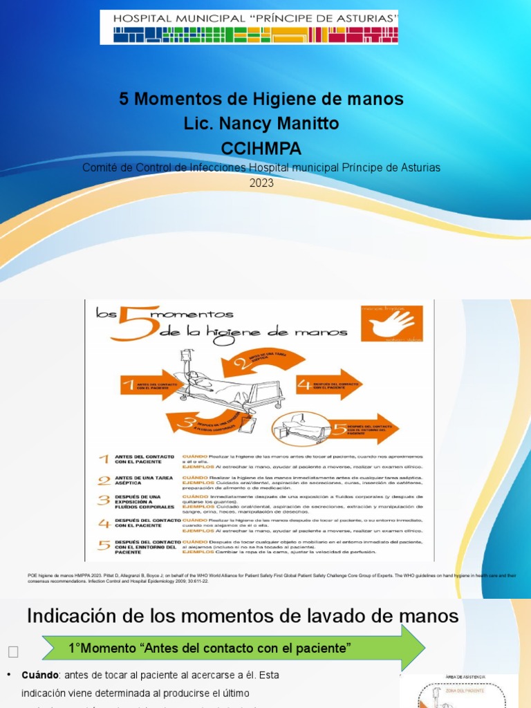 Clase 5 Momentos de Lavado de Manos | PDF | Lavado de manos | Especialidades Medicas
