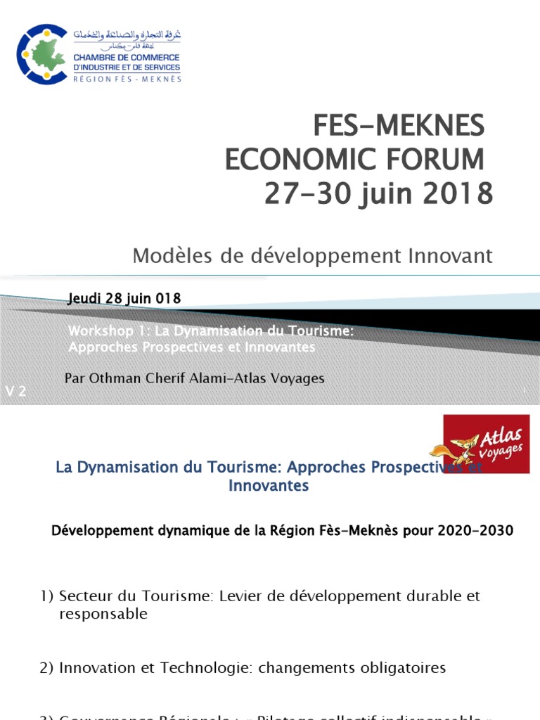 V2 Fès-Meknès Economic Forum | PDF | Tourisme | Développement durable