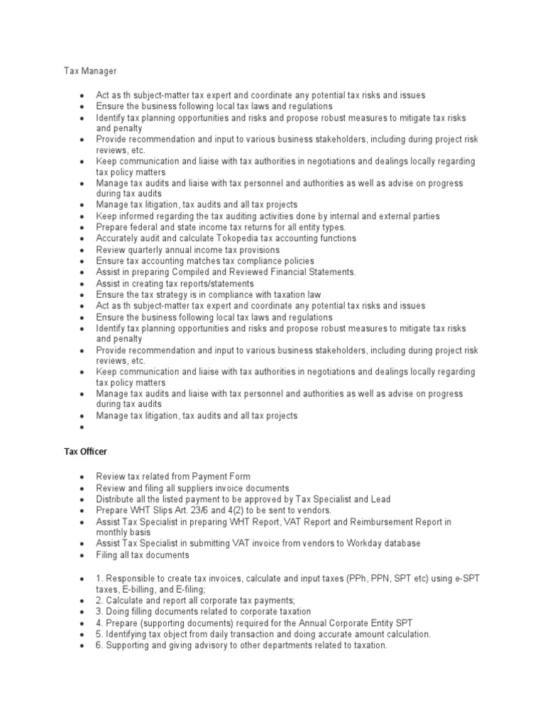 Tax Manager | PDF | Taxes | Audit