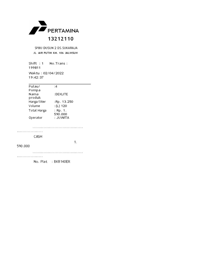 Struk Spbu bk8140ER | PDF | Griya & Taman