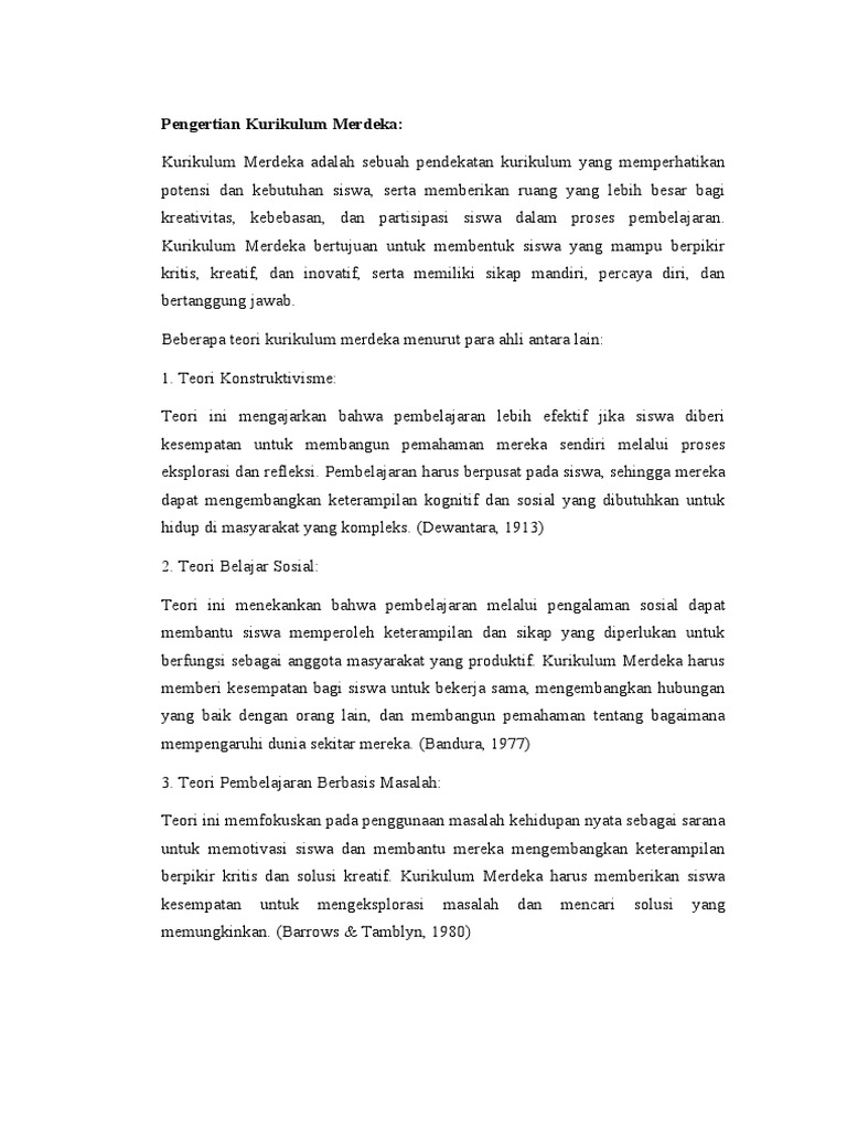 Pengertian Kurikulum Merdeka | PDF | Ilmu Sosial