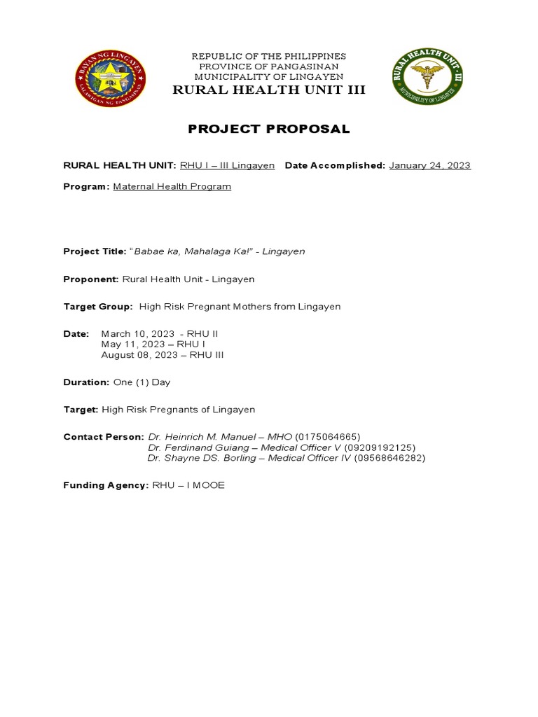 Project Proposal For Buntis Tsek Up | PDF | Maternal Death | Pregnancy