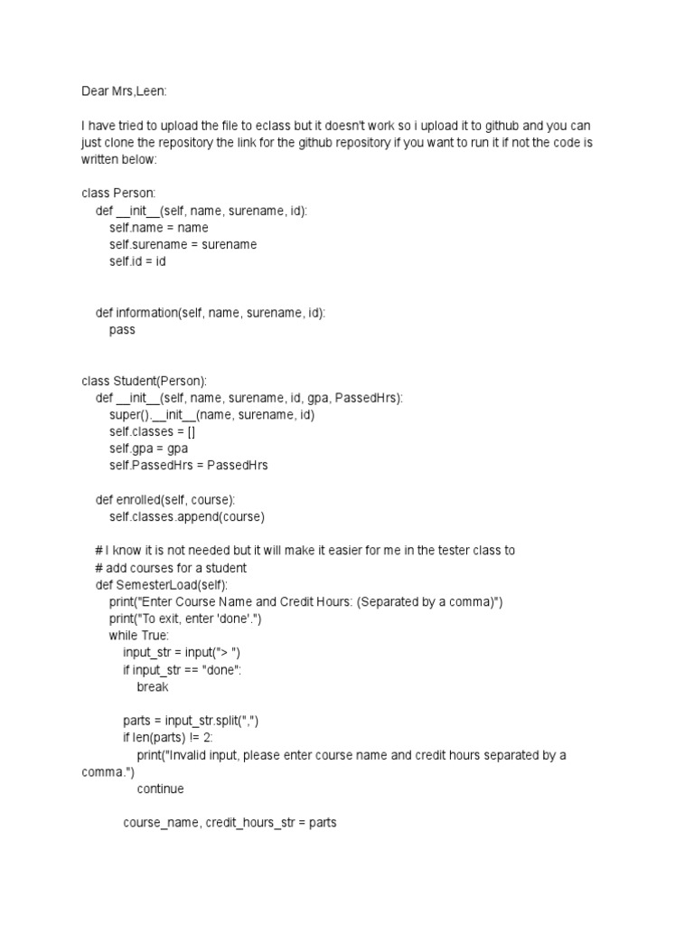 Oop Homework Pdf Course Credit Evaluation