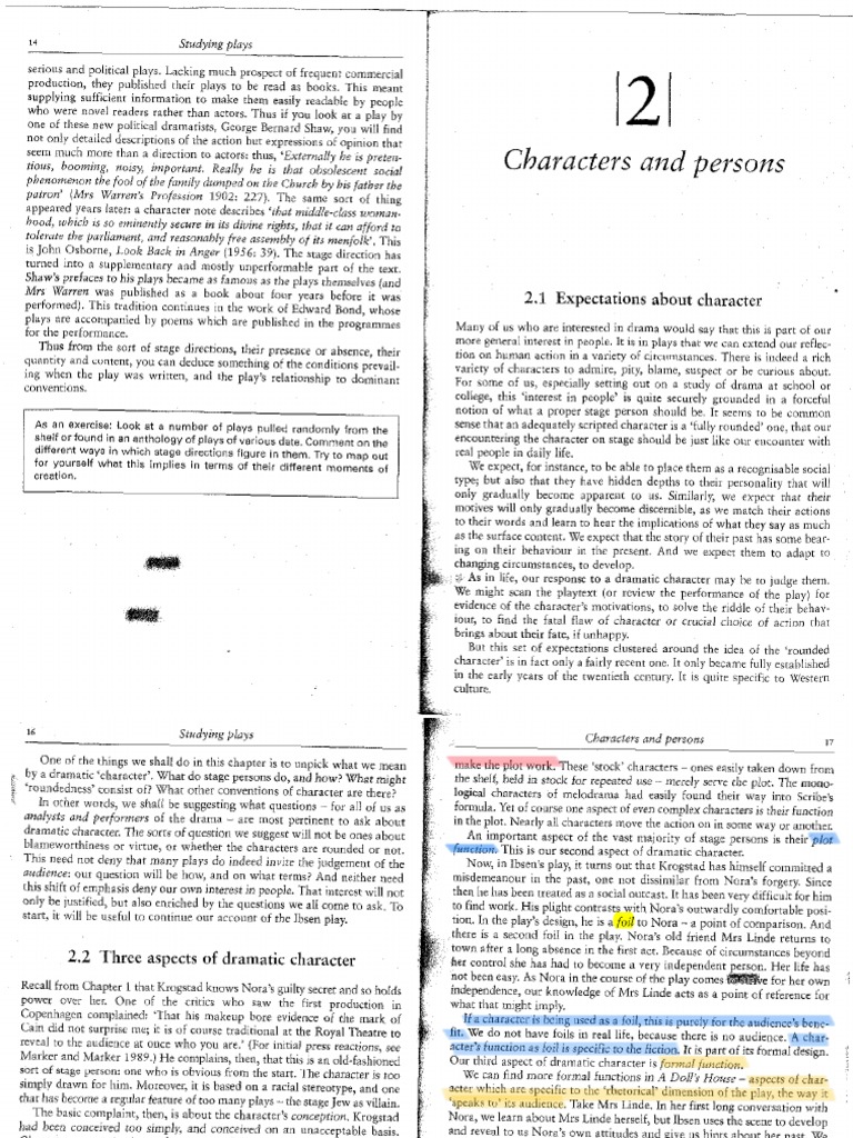 8a Character Analysis Pages From Studying Plays | PDF | King Lear | A ...