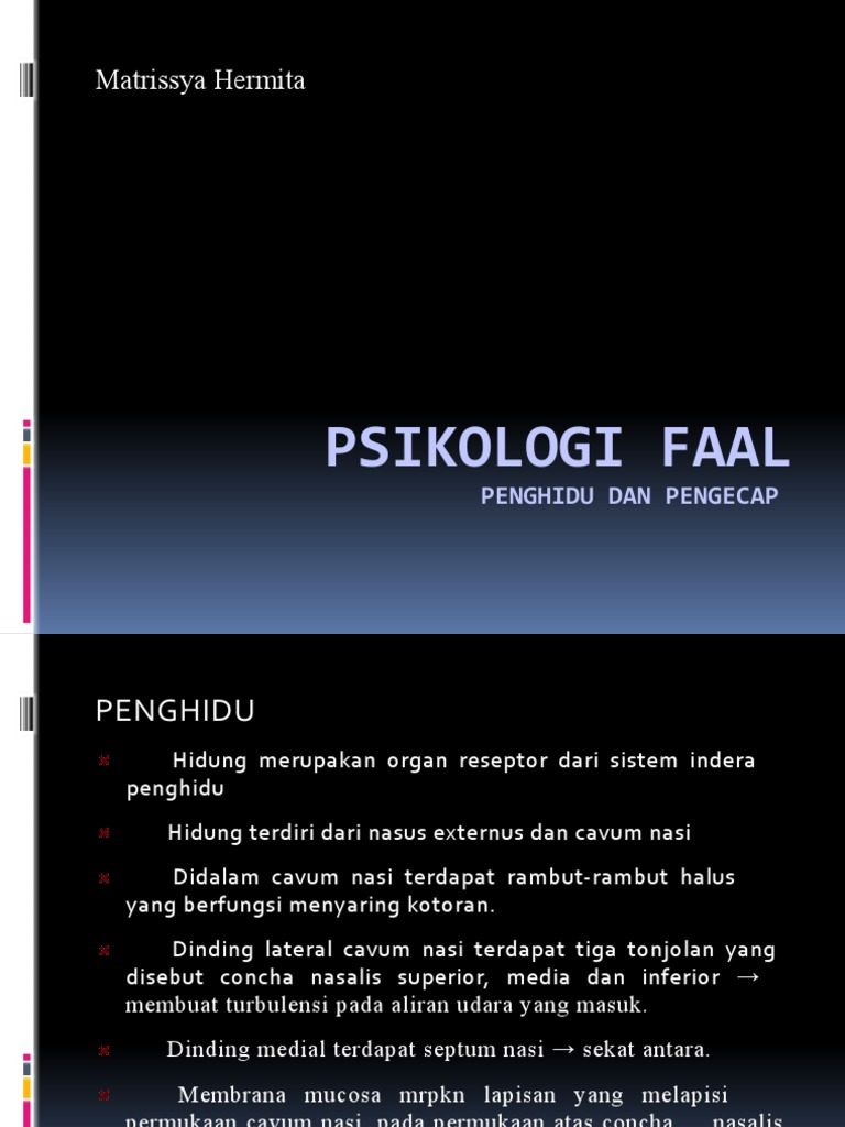 Psikologi Faal Penghidu Dan Pengecap | PDF