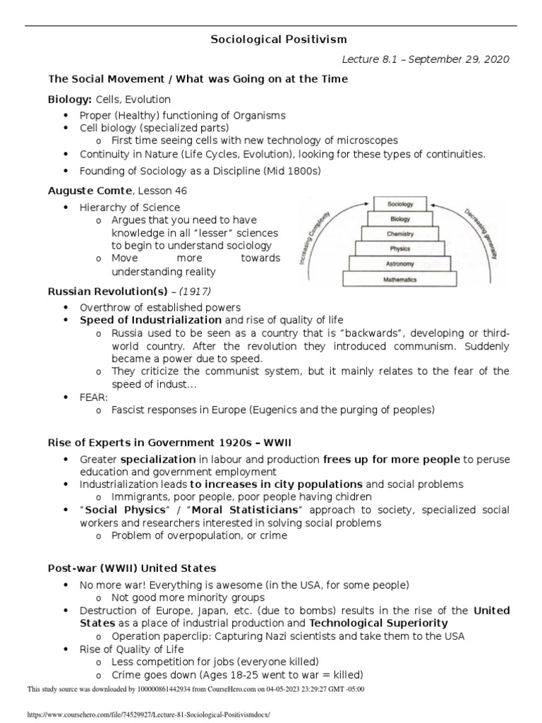 Sociological Positivism | PDF | Sociology | Dialectic