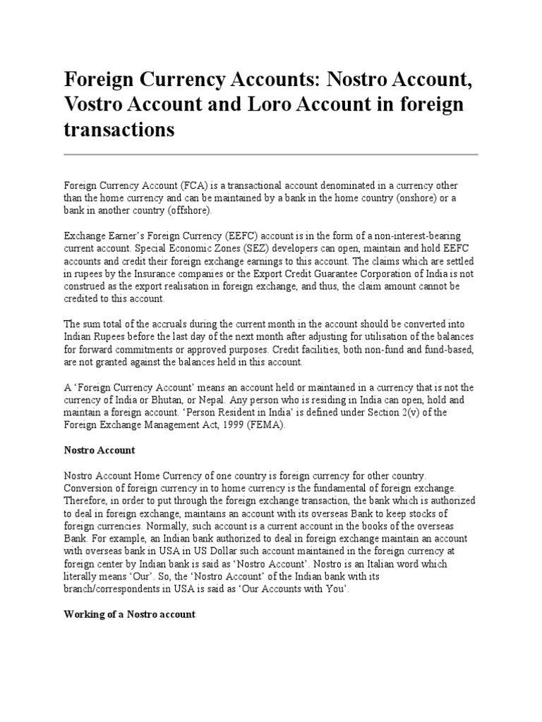 Foreign Currency Account | PDF | Banks | Economies