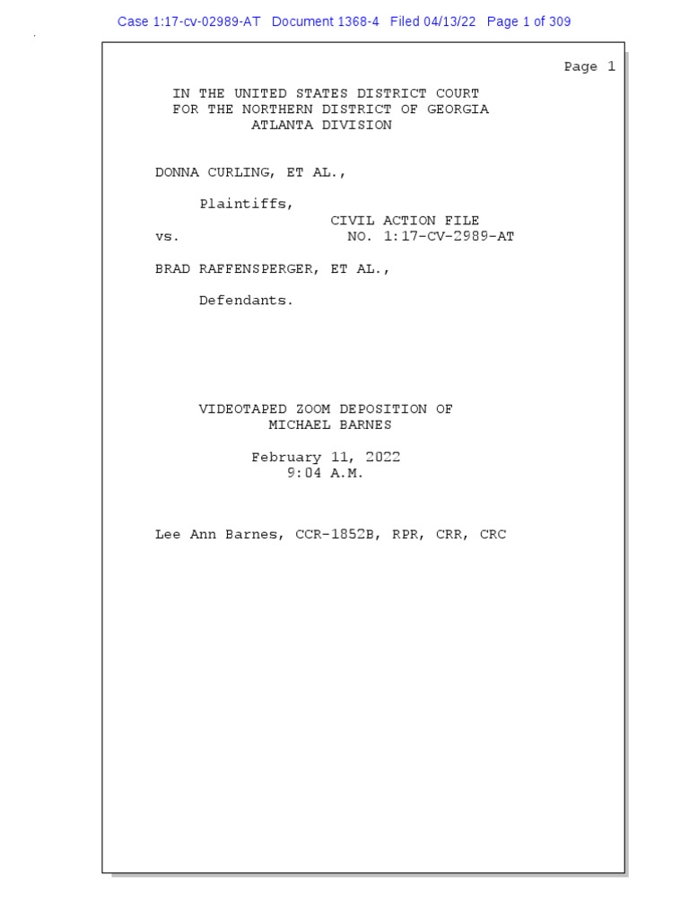 1368-4 Michael Barnes Deposition | PDF | Deposition (Law) | Image Scanner