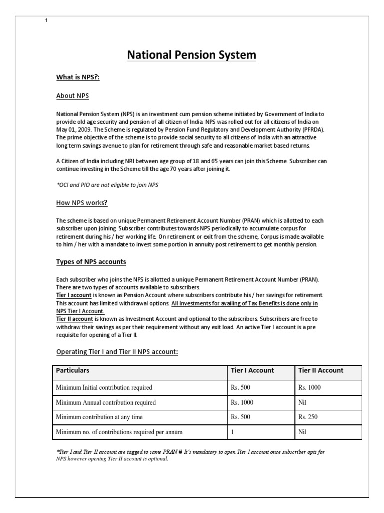 Nps Note and MCQ | PDF | Business | Investing