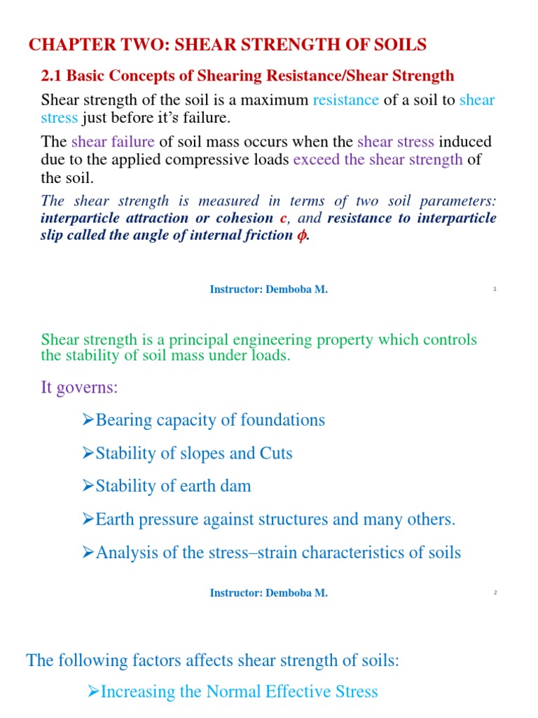 Shear Strength of Soils Explained | PDF | Soil Mechanics | Strength Of ...