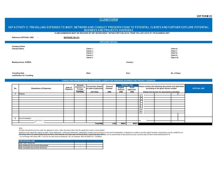 Claim Form Activity 3 SEF | PDF | Payments | Receipt